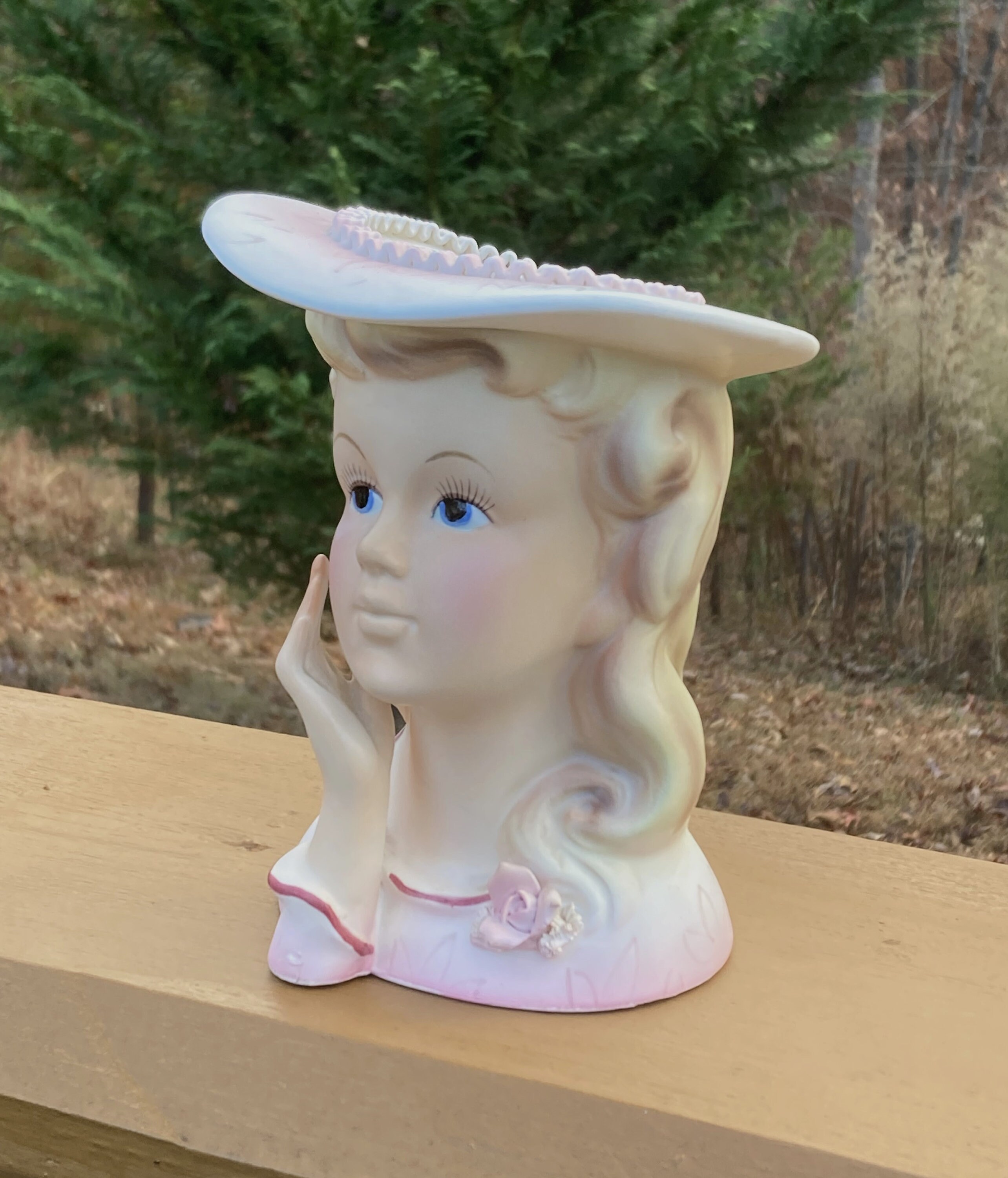 6 Vintage Lefton 4070 Pink Lady Head Vase - Etsy