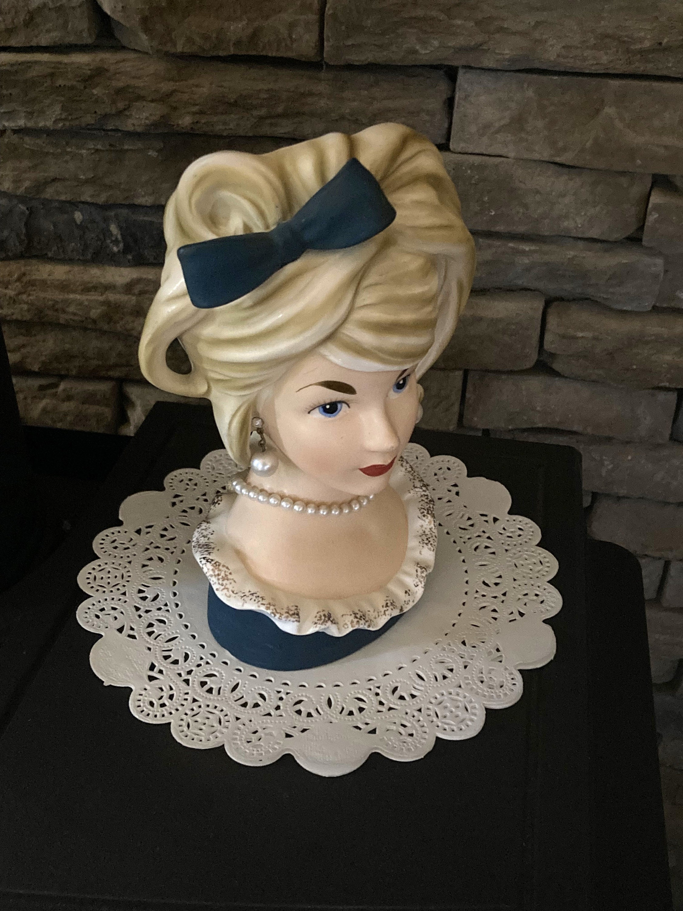 Large 7 1/2" Vintage Relpo K-1612 Lady Headvase - Etsy
