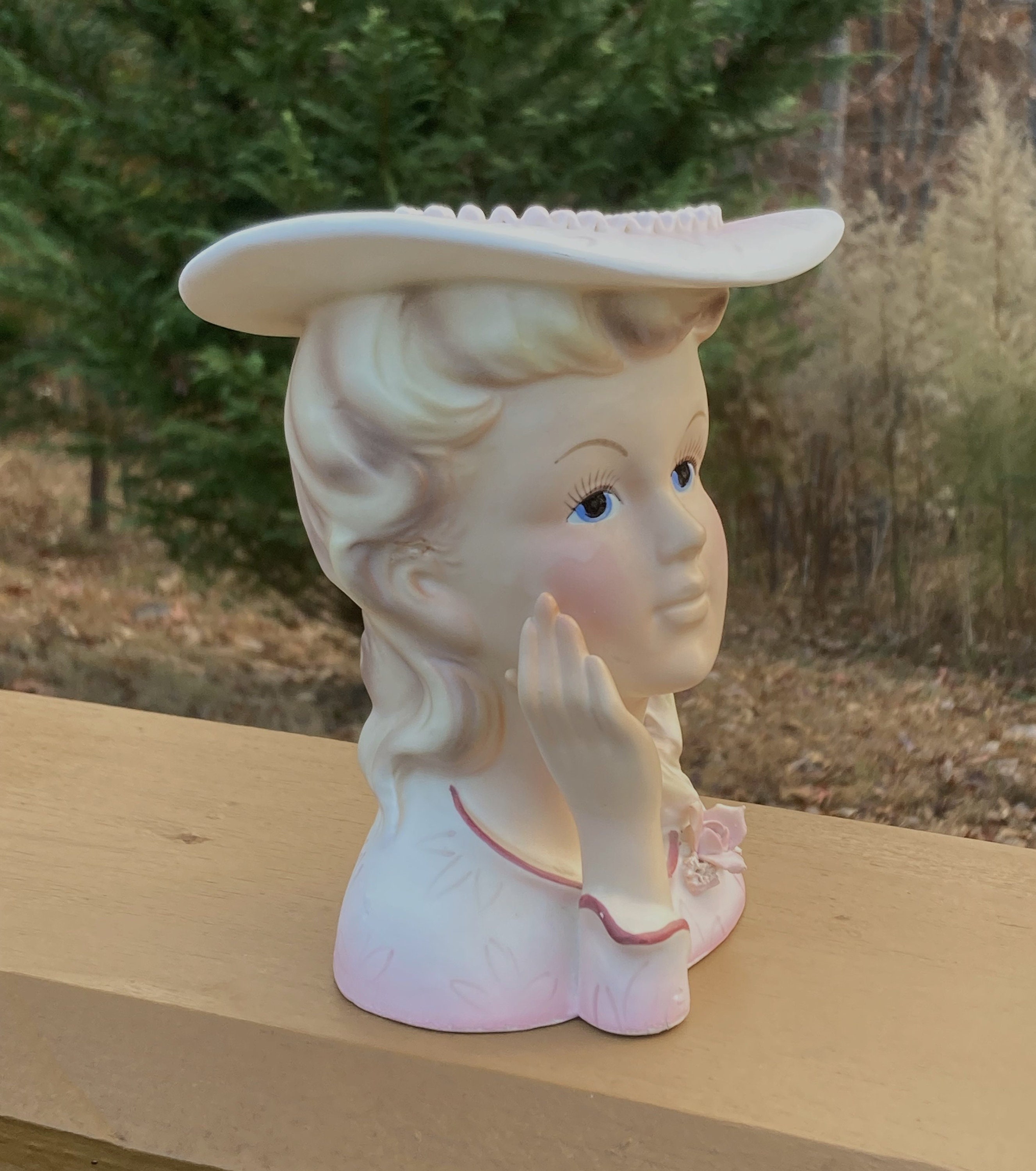 6 Vintage Lefton 4070 Pink Lady Head Vase - Etsy