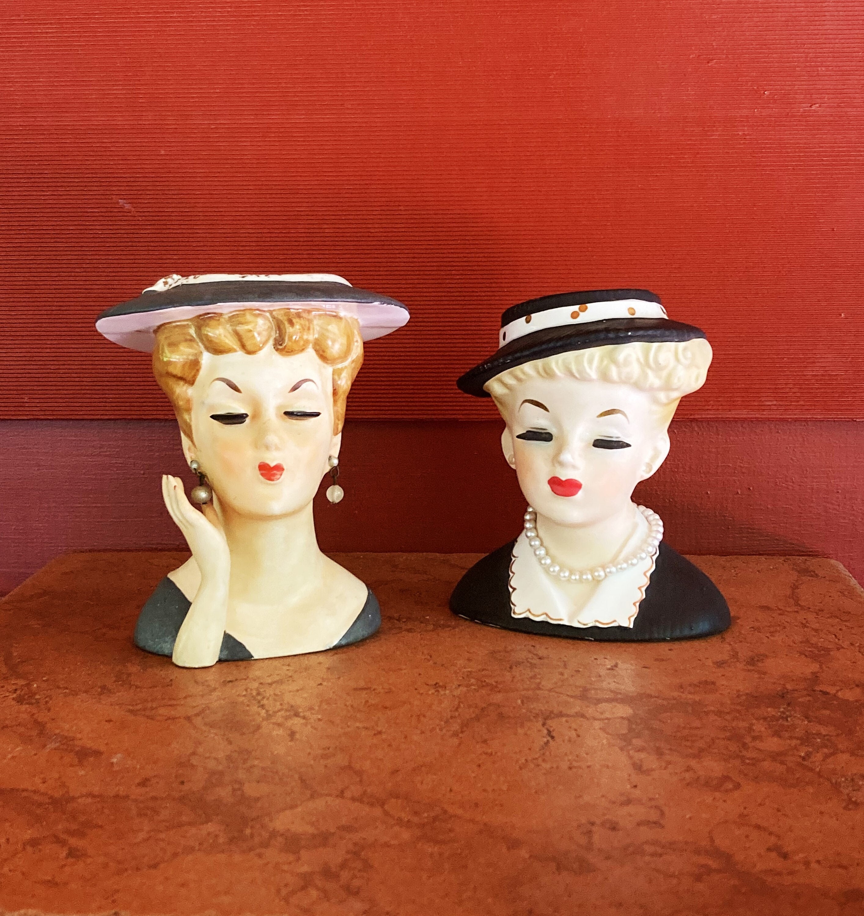 Pair of 4 1/2 Vintage Head Vases - Etsy