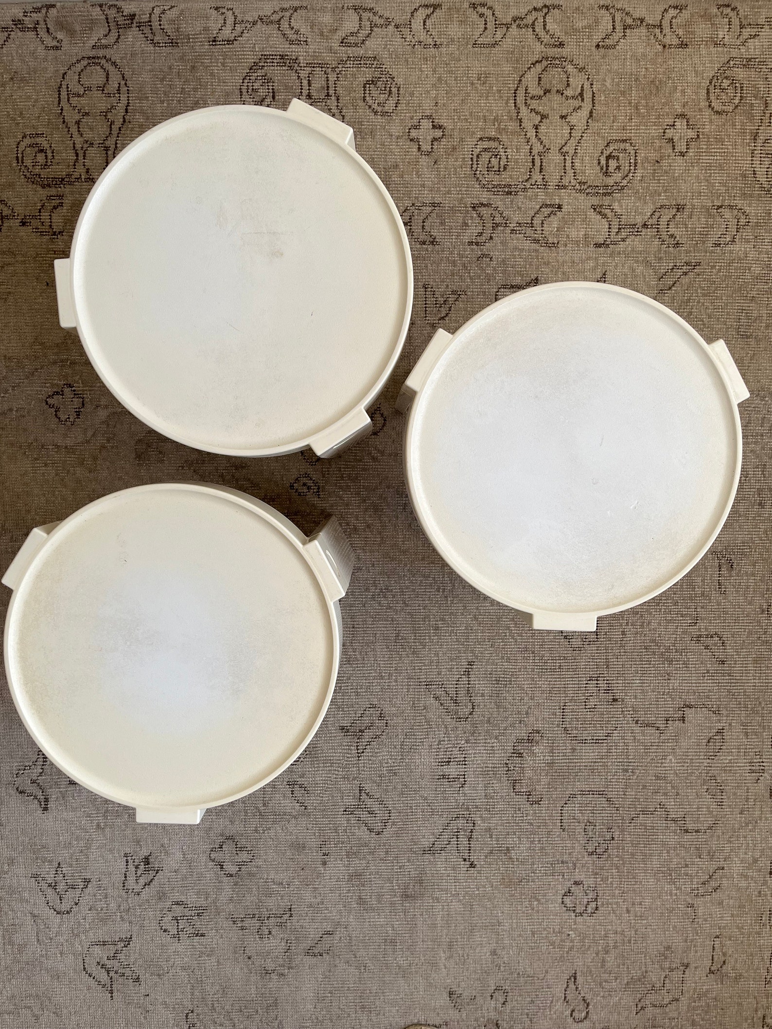 Modernist Stacking Side Table Stools Vintage Mid Century Nesting Tables ...