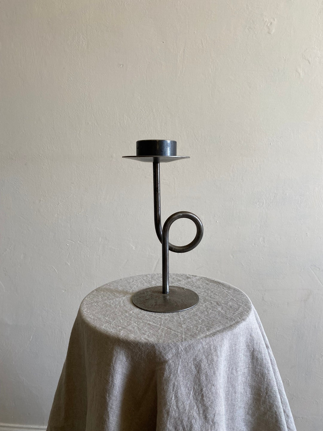 Modernist Loop Candle Stick Holder, French Vintage Candlestick With ...