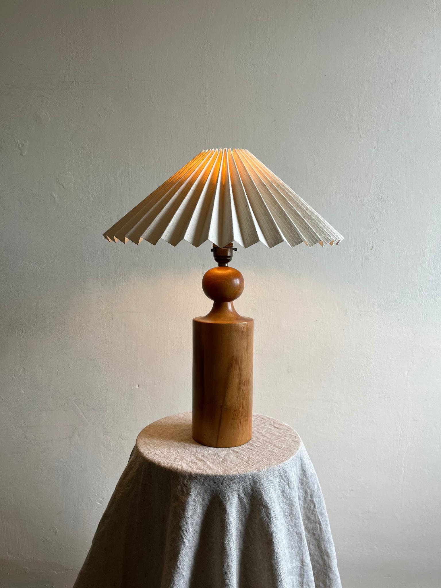 Geometric Mid Century Lamp Hand Turned Swedish Vintage Accent Light ...