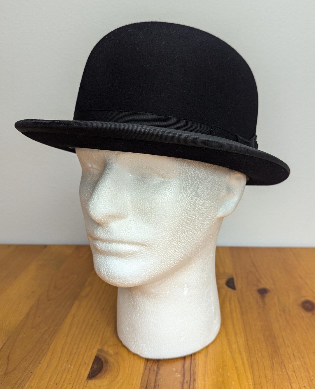 Vintage Black Bowler Hat - Etsy