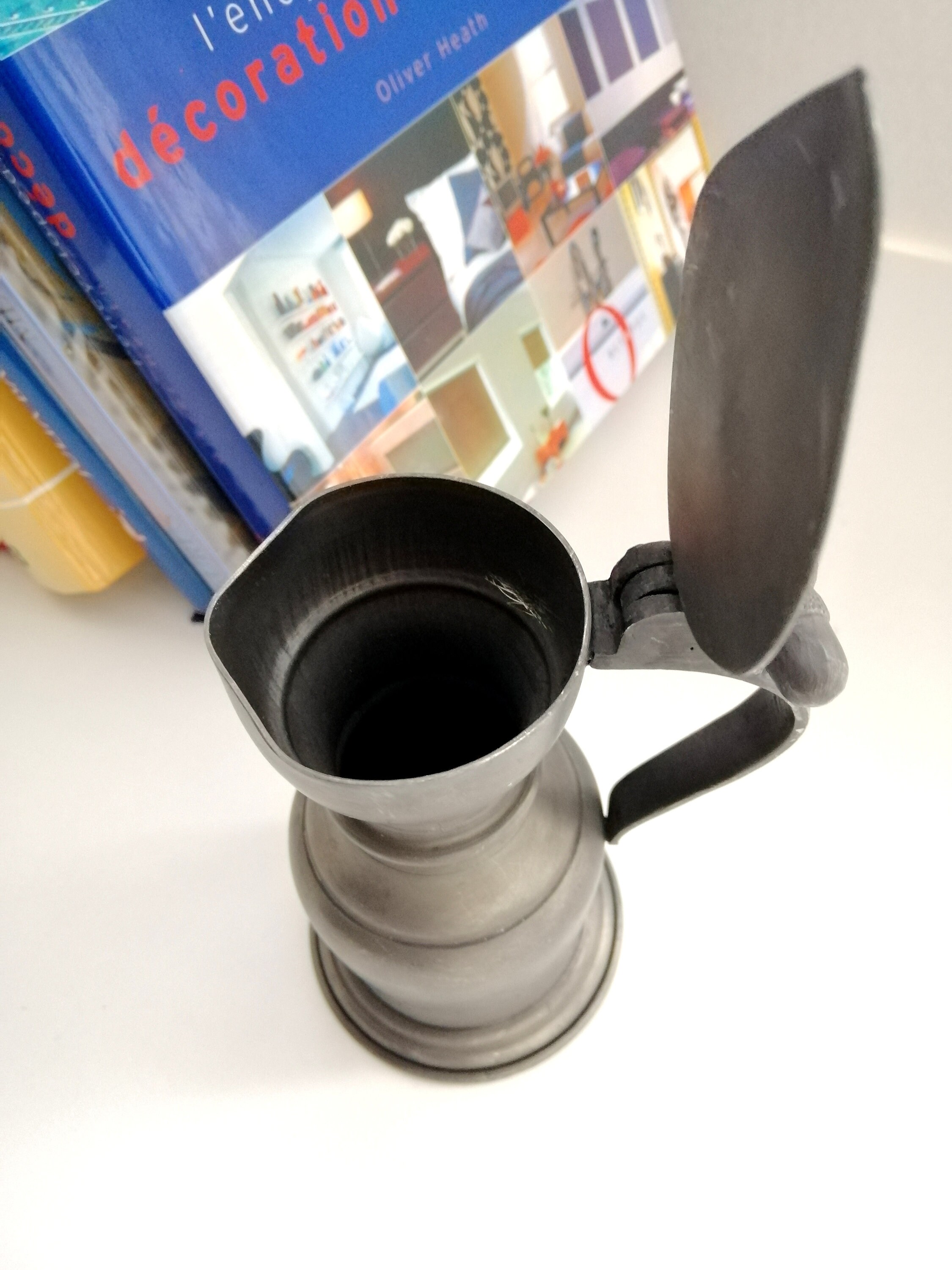 Antique French Pewter Pitcher With Lid - Veritable Etain 95% - Etsy