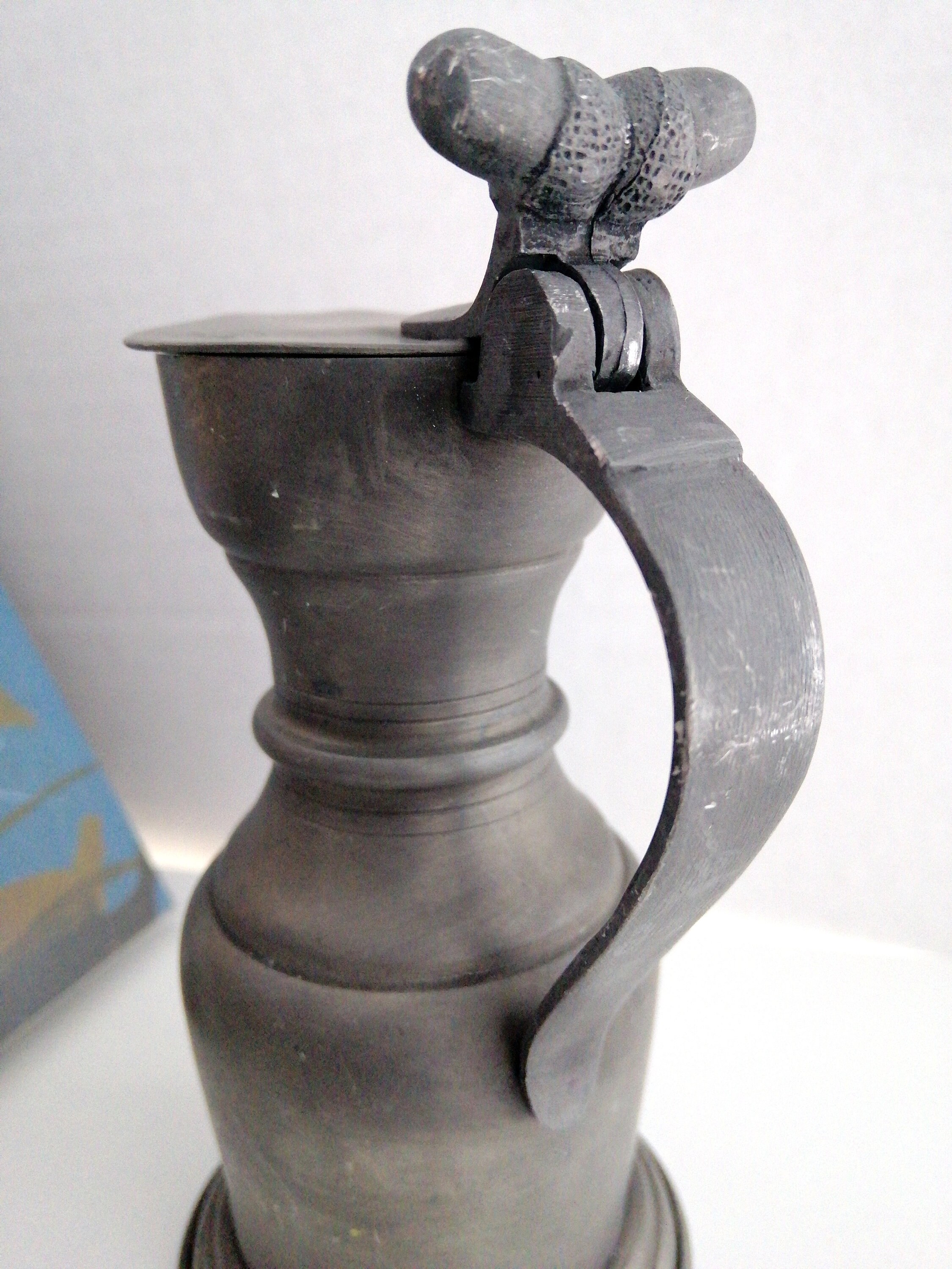 Antique French Pewter Pitcher With Lid - Veritable Etain 95% - Etsy