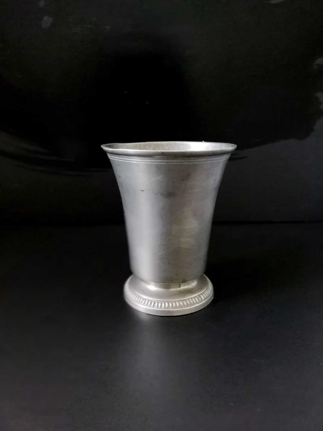 Vintage Metal Cup, Stainless Steel Color, Embossed Design - Etsy