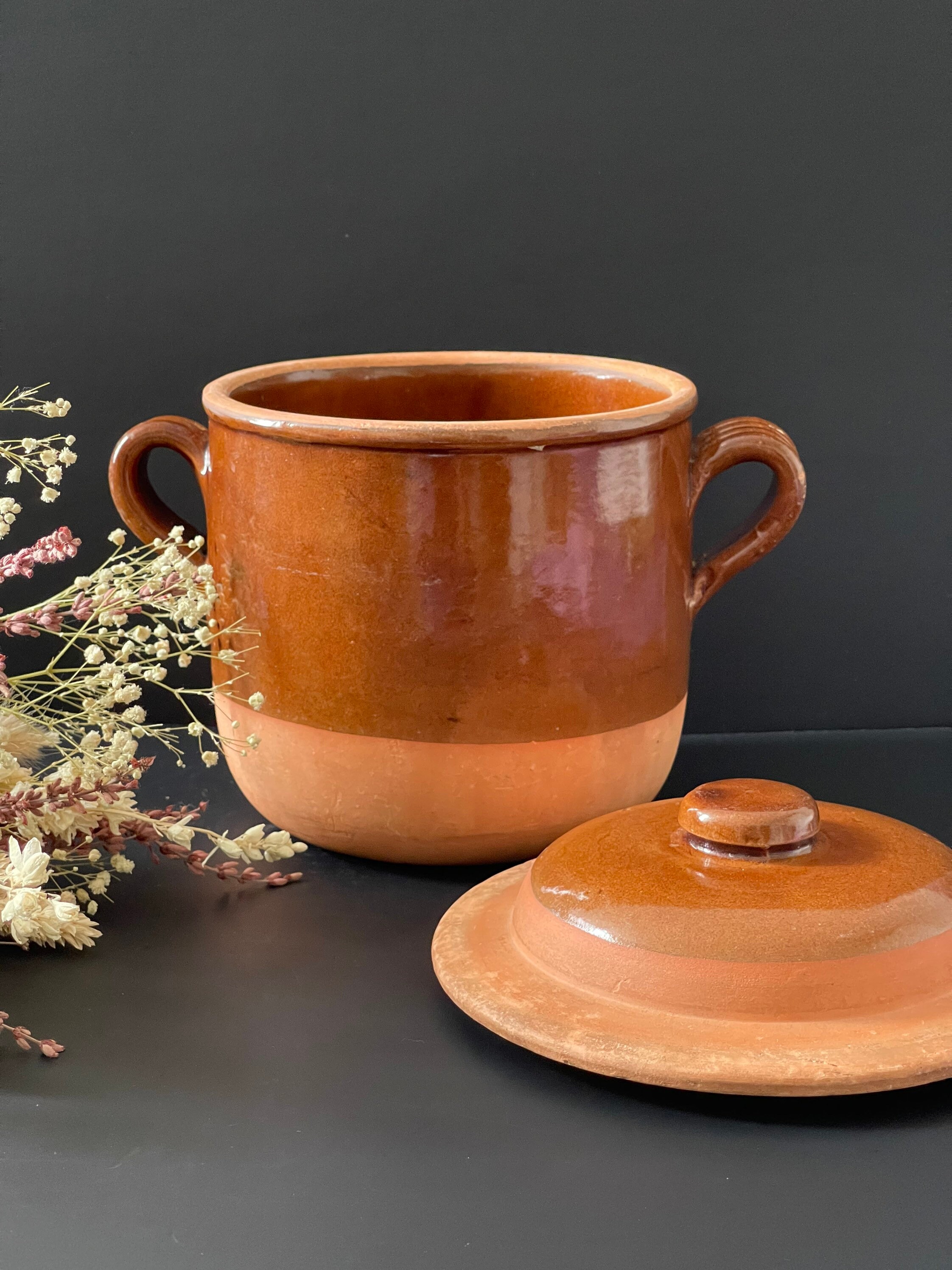 Stunning Terracotta Jar With Lid. Glazed Large Jar. Thick and - Etsy
