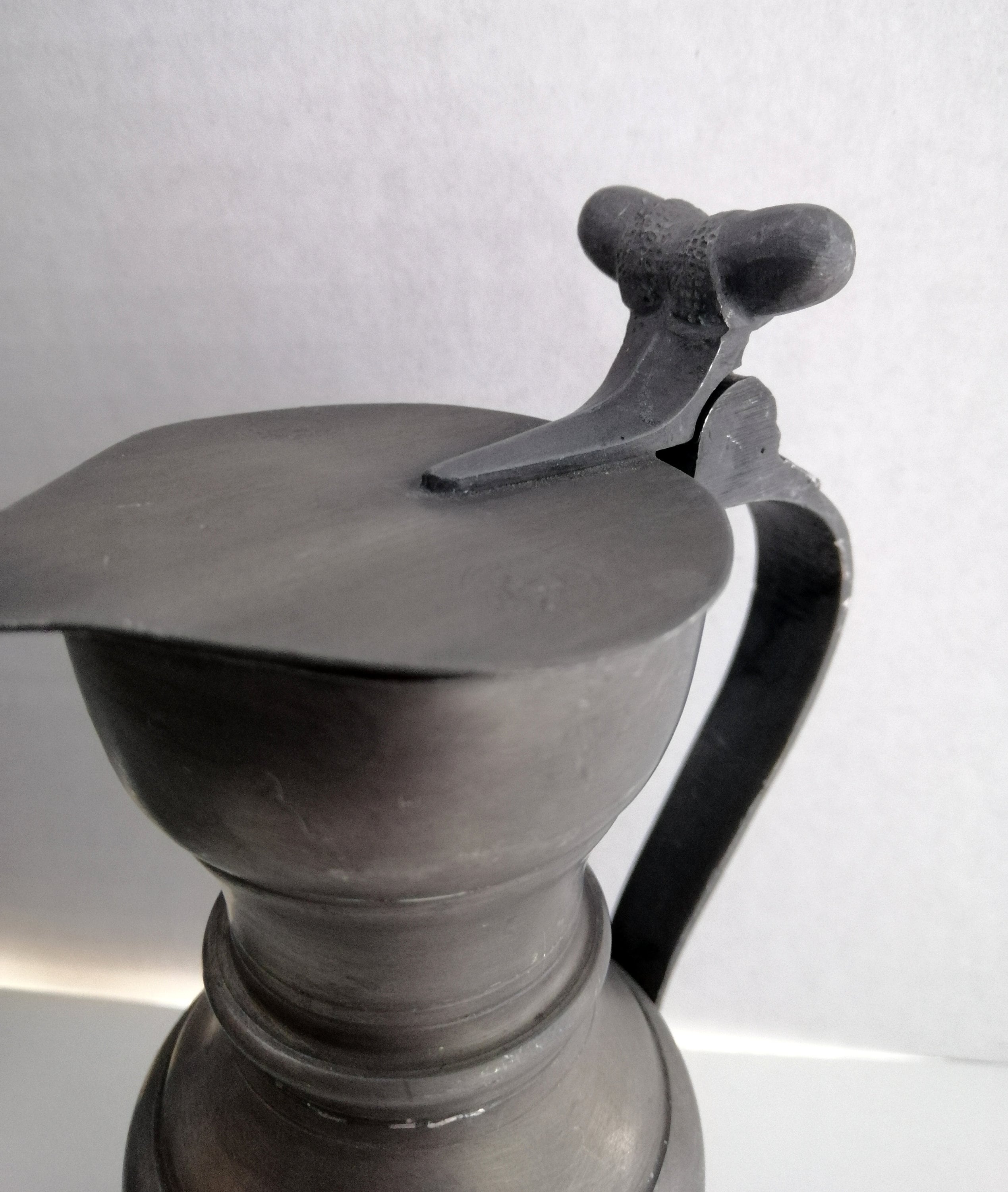 Antique French Pewter Pitcher With Lid - Veritable Etain 95% - Etsy