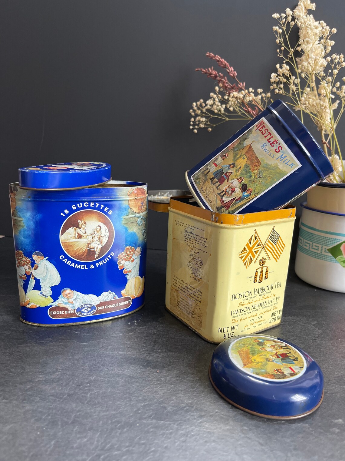 Set of 3 Vintage Tin Boxes in Different Shapes. Collectible - Etsy UK