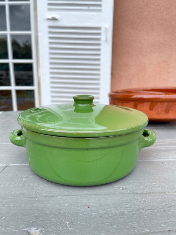Lovely Green Glazed Ceramic Pot With Lid. Terracotta Glazed - Etsy