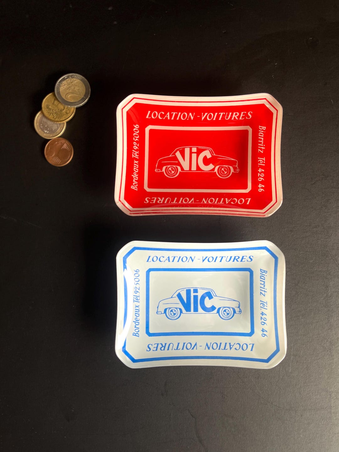 Vintage VIC Car Rental Glass Tray: French Advertising Collectible - Etsy