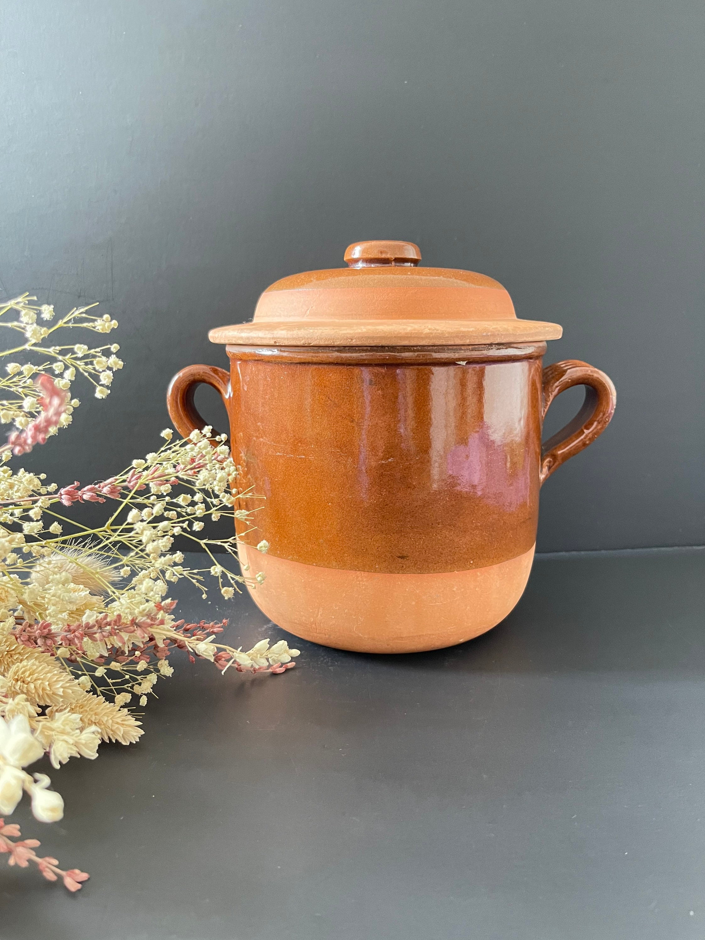 Stunning Terracotta Jar With Lid. Glazed Large Jar. Thick and - Etsy