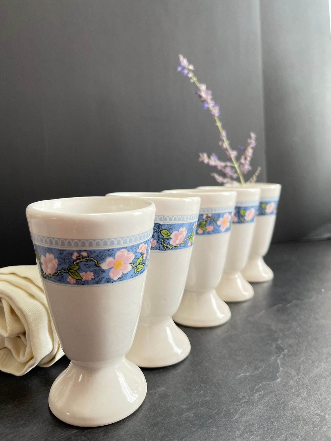 Set of 5 Vintage Earthenware Mazagran Cup. Ceramic Retro Cups. Fashion ...