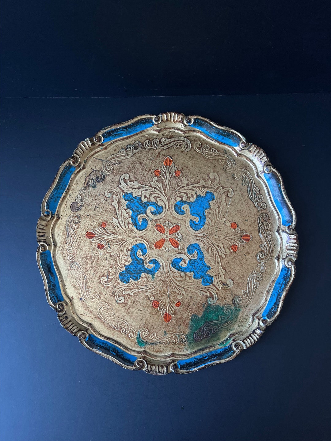 Vintage Decorative Wood Tray, Gilt and Full of Carved Details ...