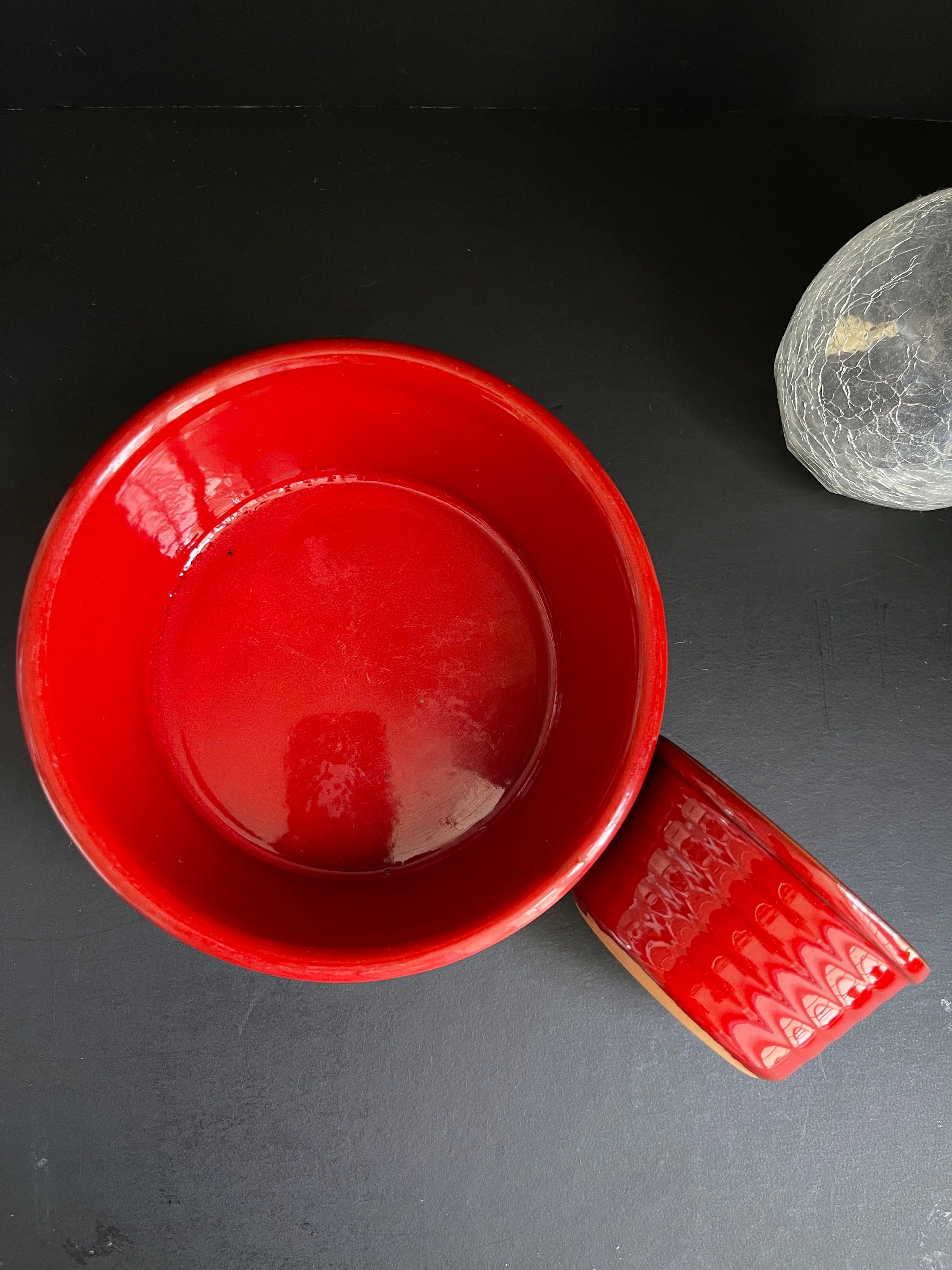 Vintage Pretty Deep Red Bowls, Big and Small Match, Cooking, Baking ...