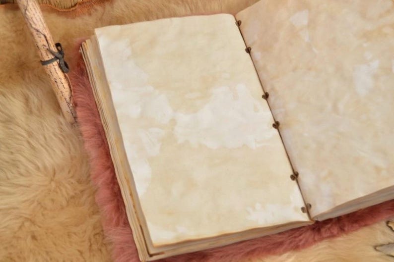 Fur Cover Writing Journal -leather Fluffy Handmade Vintage Style Diary ...