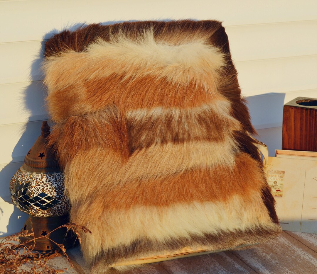 Genuine Leather Fur Journal - Large Fluffy Handmade Writing Notebook ...