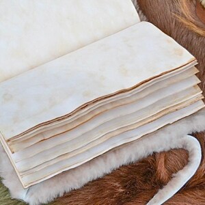 Leather Fur Cover Writing Journal - Fluffy Handmade Vintage Style Diary ...