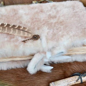 Leather Fur Cover Writing Journal - Fluffy Handmade Vintage Style Diary ...