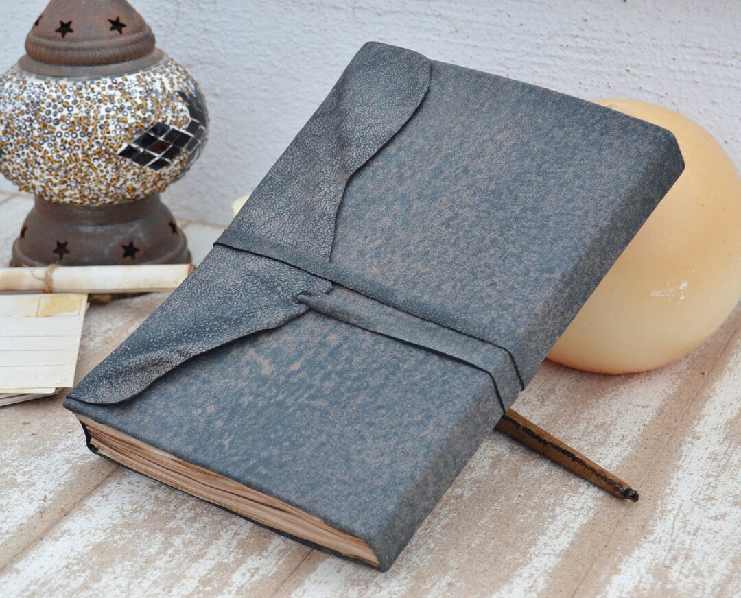 A5 Handmade Genuine Leather Journal - Distressed Antique Leather Bound ...