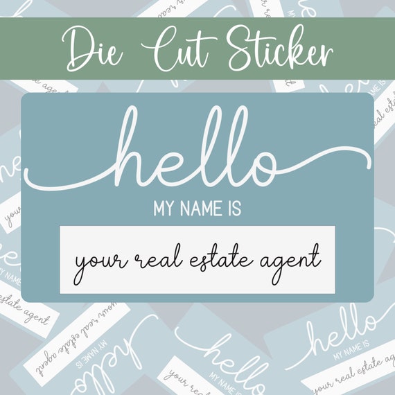 Real Estate Agent Sticker Name Tag Realtor Gift Real Estate - Etsy