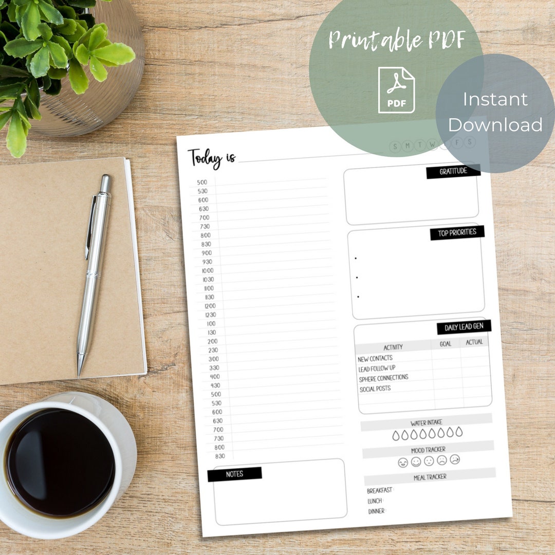 Real Estate Daily Schedule With Lead Generation Tracking, Realtor ...