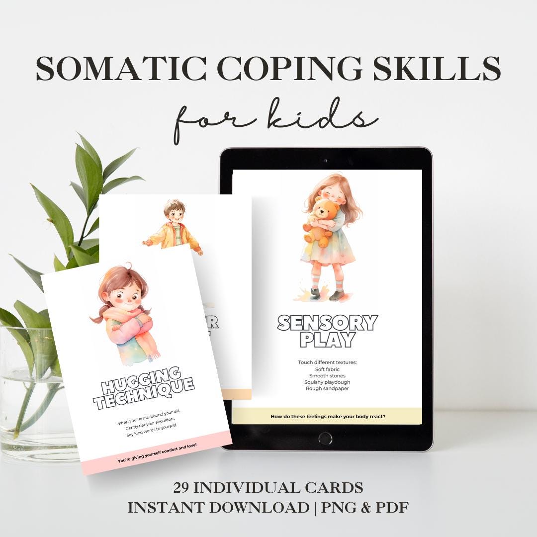 Somatic Therapy Skill Cards for Kids, Coping Skills, Anxiety Tools ...