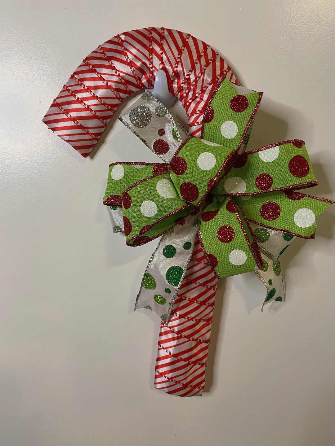 Small Candy Cane Door Decor, Candy Cane Door Decor, Candy Cane Wreath ...