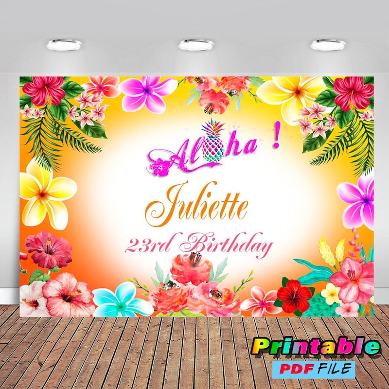 Hawaiian Birthday Banner - Etsy