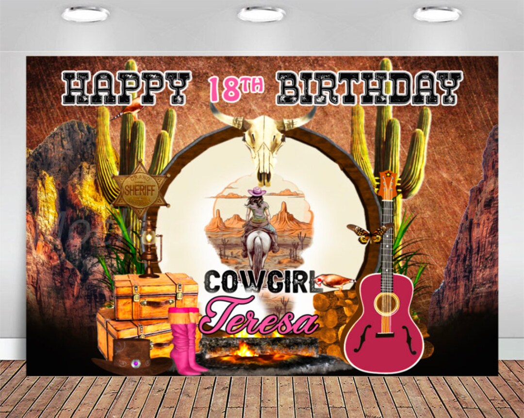Cowgirl Backdrop, Cowboy Girl , First Rodeo Backdrop, Photo Step and ...