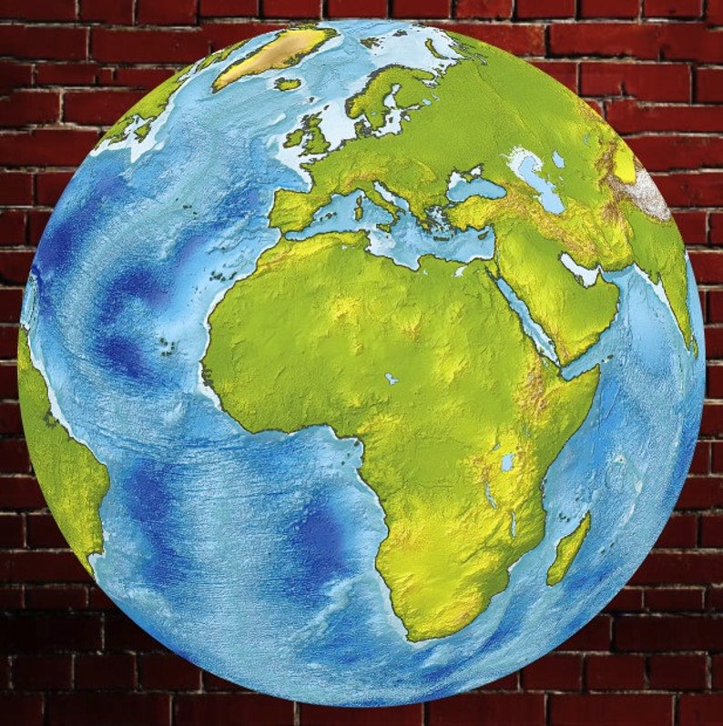 Earth Watercolor Blue Earth View From Space Backdrop Photography ...
