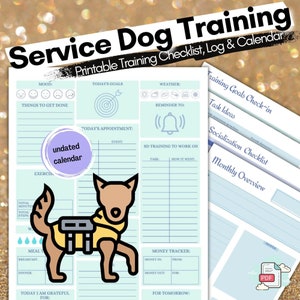 Service Dog Training Log, Task, Socialization & PA Checklists | How to ...