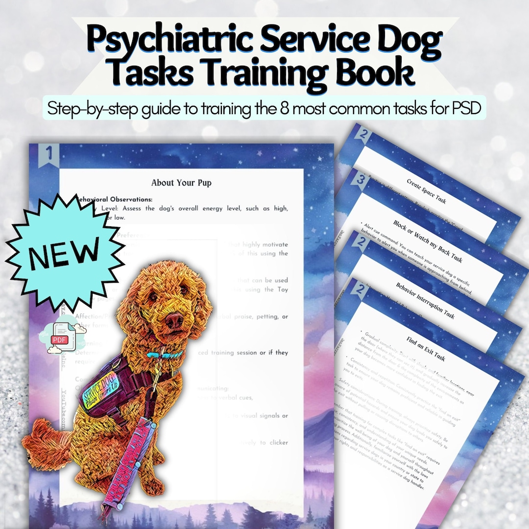 PTSD Service Dog Task Training Book for Owner Trainers, Service Dog ...