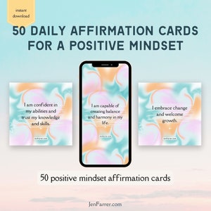 Daily Affirmation Cards: 50 Uplifting Messages for a Positive Mindset ...