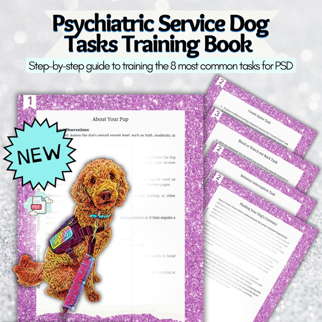 Psychiatric Service Dog Task Training Book for Owner Trainers, Service ...