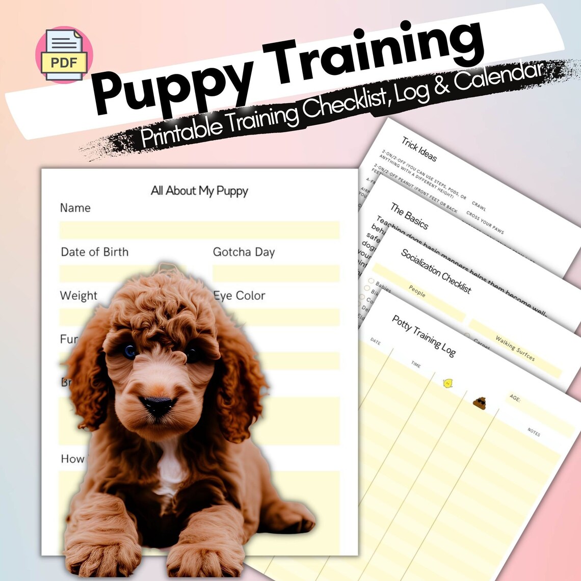 Puppy Parent Planner Potty Training, Trick Ideas, Enrichment Ideas ...