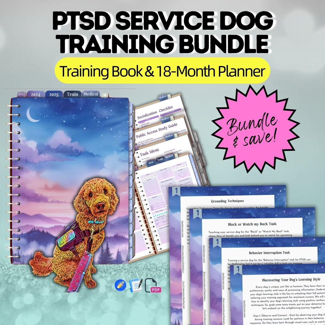 2024-2025 PTSD Service Dog Task Training Book & Training Planner ...