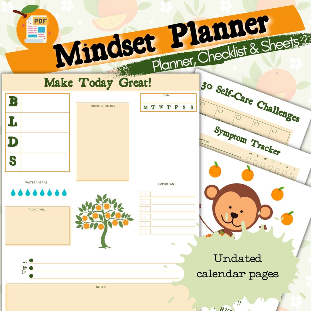 Daily Wellness Planner Self Care Journal Undated Mental Health Self ...