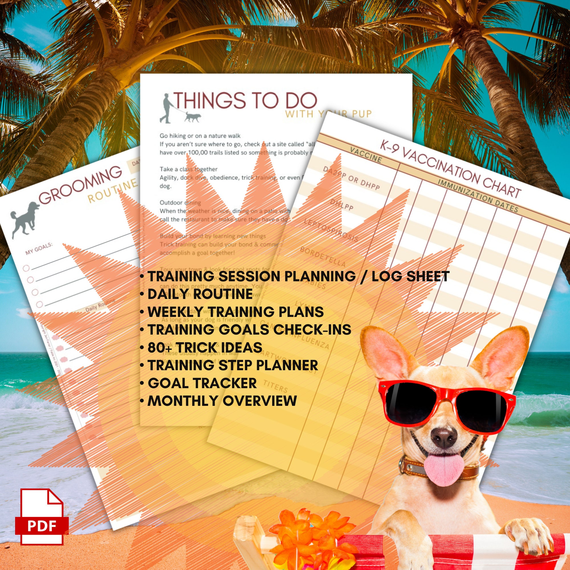 Dog Planner Dog Training Checklists Dog Trick Ideas - Etsy