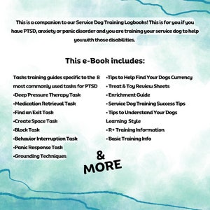 PTSD Service Dog Task Training Book for Owner Trainers, Service Dog ...