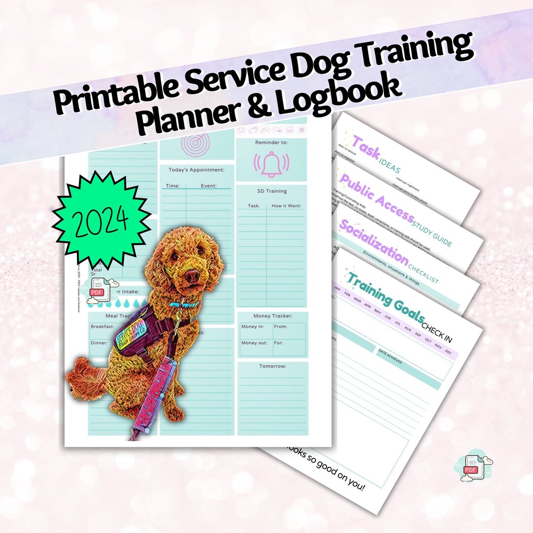 2024 Printable Service Dog Training Planner for Owner Trainers ...