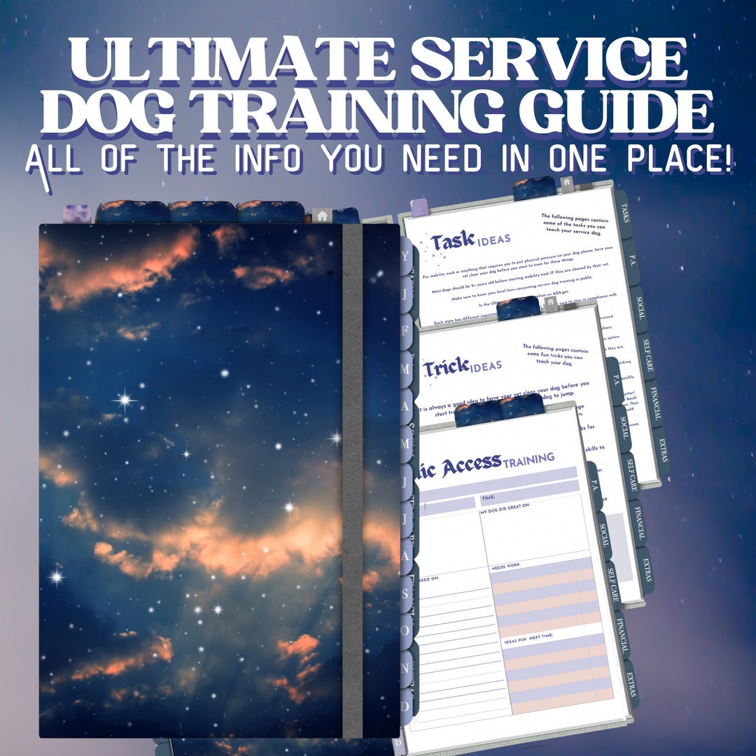 Service Dog Training Log | Undated Service Dog Owner Training | Service ...