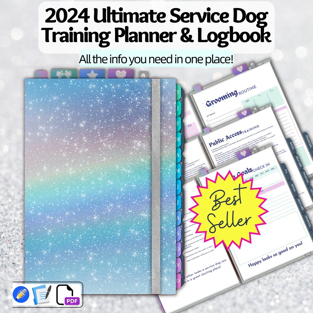 2024 Service Dog Training Planner & Log for Service Dog Handlers Who ...