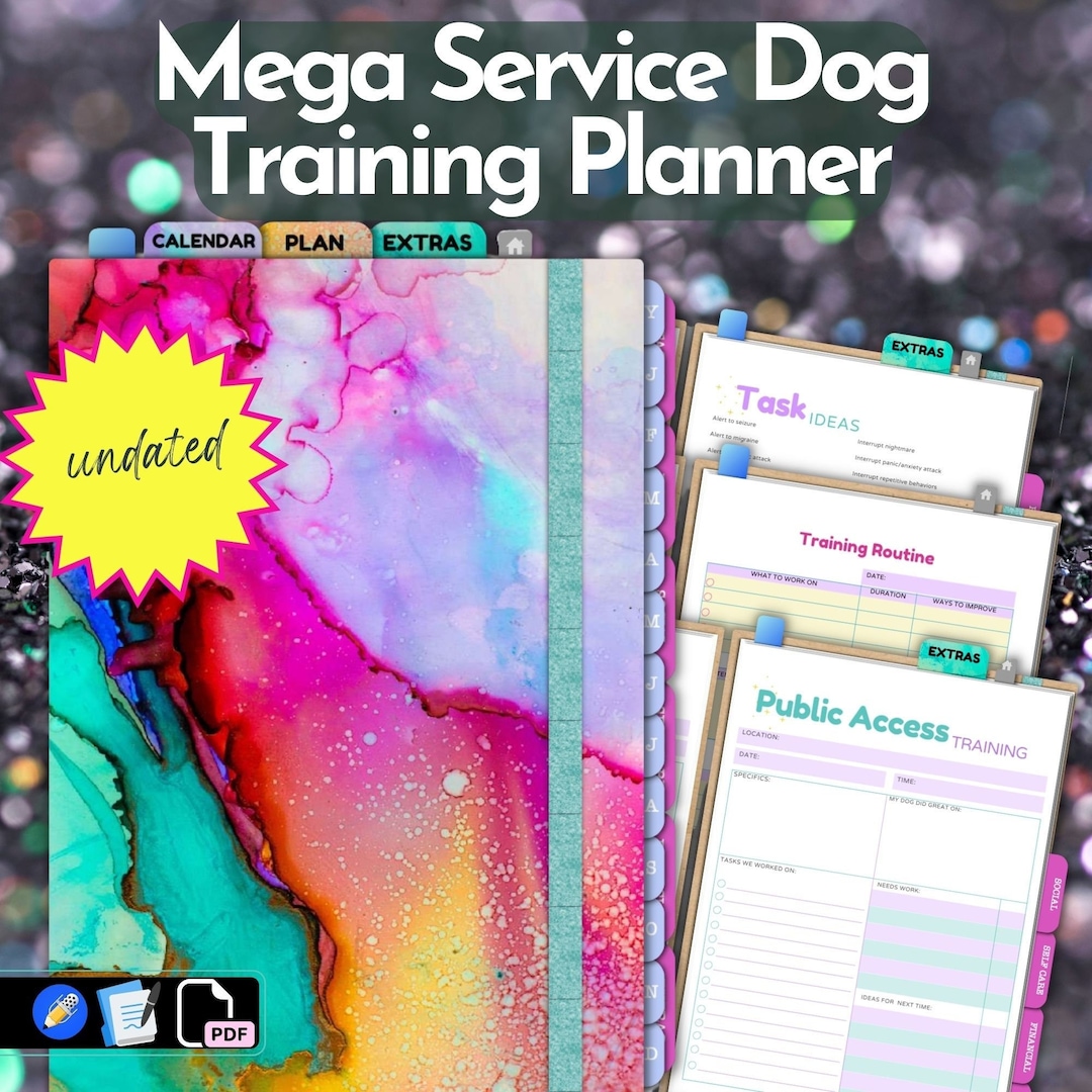 Service Dog Training Planner & Log | Tasks, Socialization, Mock Public ...