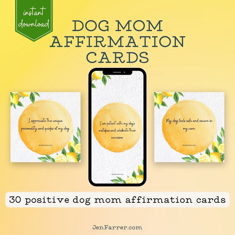 Daily Dog Mom Affirmation Cards Instant Download - Etsy