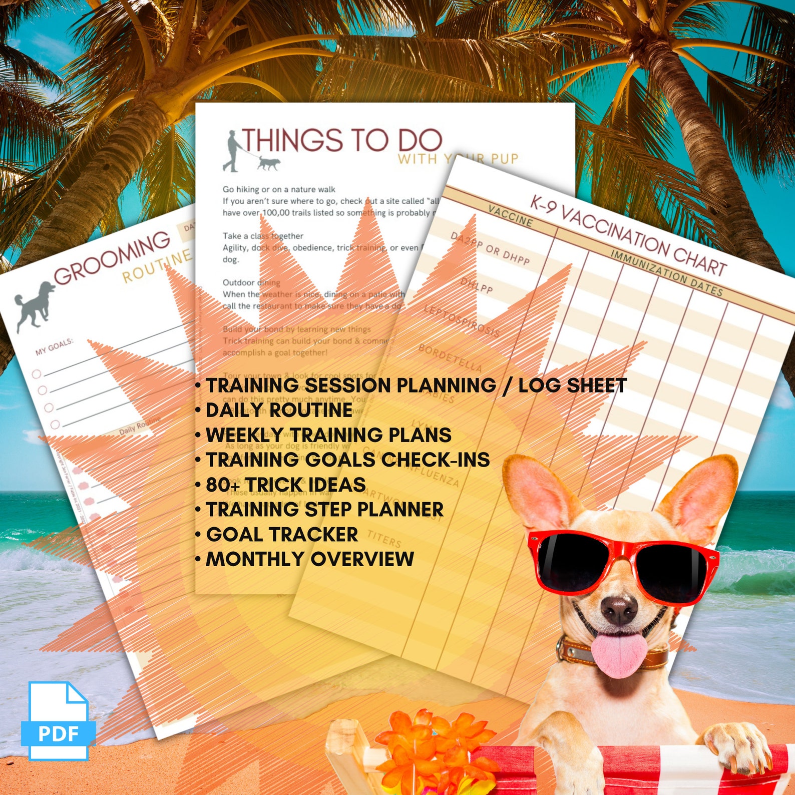 Dog Life Planner Dog Training Checklists Dog Trick Ideas Checklist Dog ...