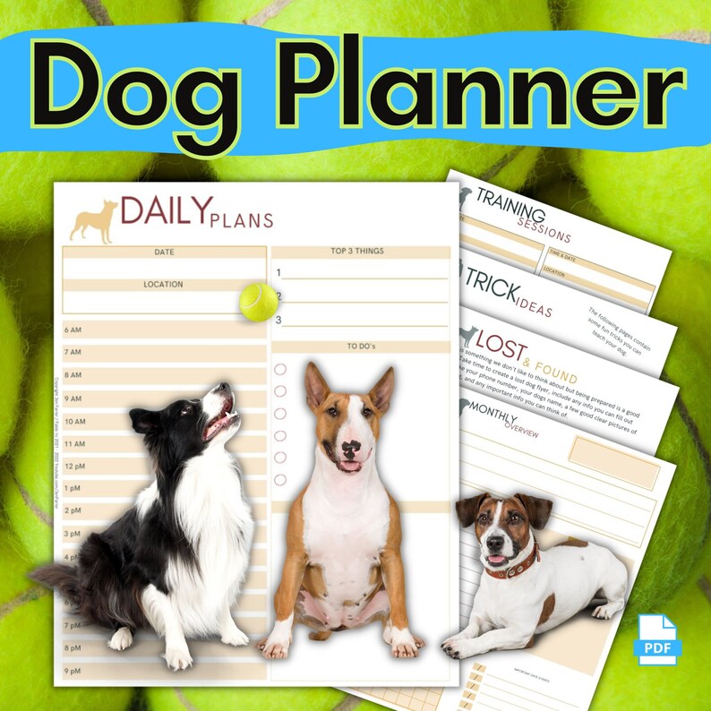 Dog Life Planner Dog Training Checklists Dog Trick Ideas Checklist Dog ...