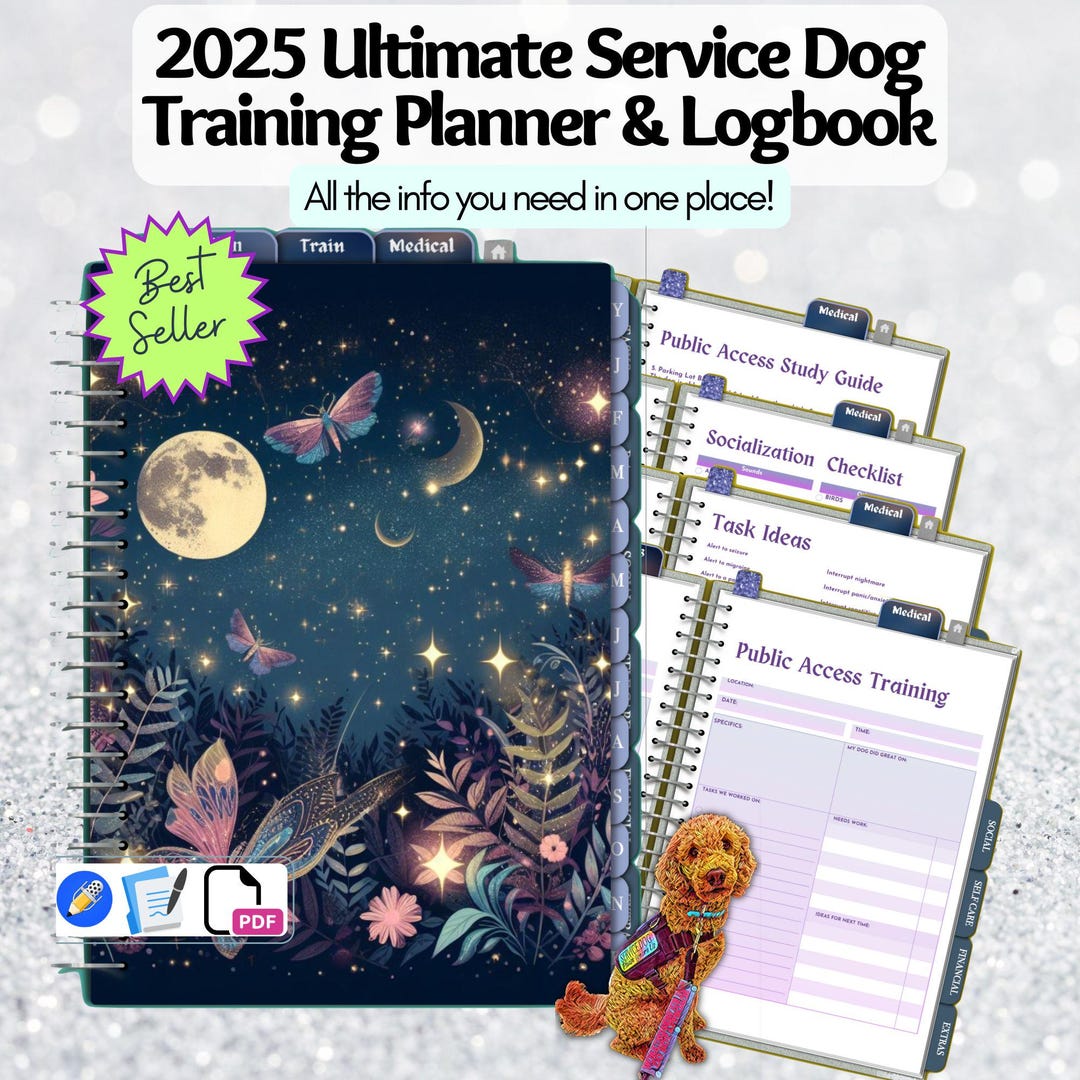 2025 Service Dog Training Planner & Log for Service Dog Handlers Who ...