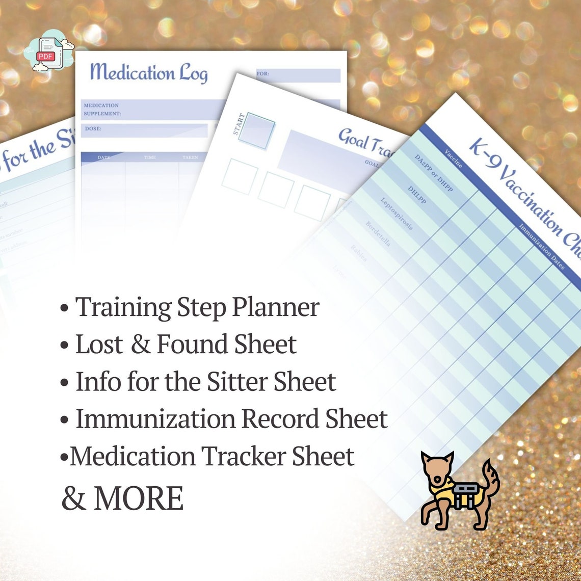 Service Dog Training Log, Task, Socialization & PA Checklists | How to ...